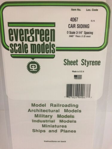 Evergreen 04067 1,00 mm Polystyrene Sheet Car Siding (15 x 30 cm)