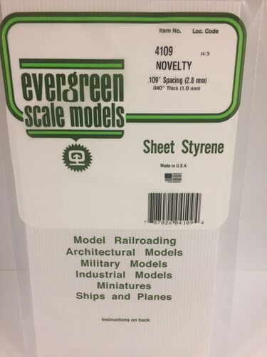 Evergreen 04109 1,00 mm Polystyrene Sheet Novelty Siding 2,76 mm (15 x 30 cm)