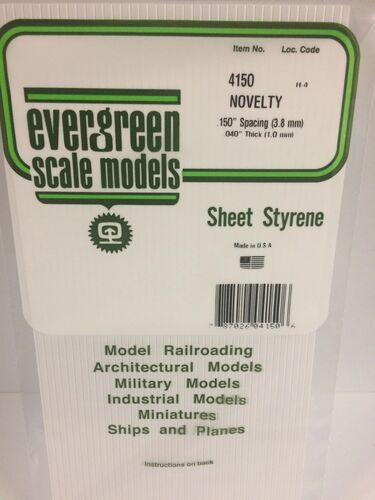 Evergreen 04150 1,00 mm Polystyrene Sheet Novelty Siding 3,80 mm (15 x 30 cm)