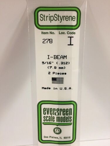 Evergreen 00278 Polystyrene "I" Beams 7,90 mm (35 cm) (1 pc)