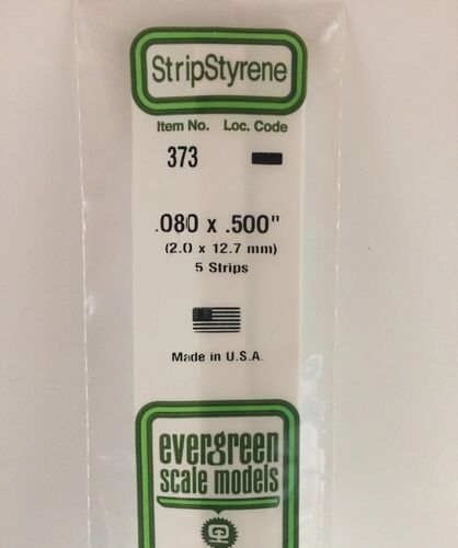 Evergreen 00373 Polystyrene Strip 2 x 12,7 mm (60 cm) (1 pc)