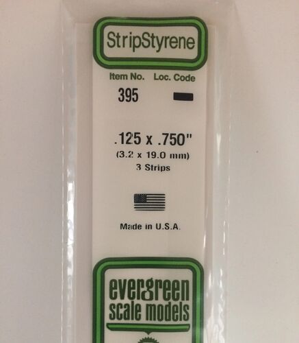 Evergreen 00395 Polystyrene Strip 3,2 x 19 mm (60 cm) (1 pc)