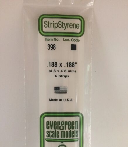 Evergreen 00398 Polystyrene Strip 4,8 x 4,8 mm (60 cm) (1 pc)