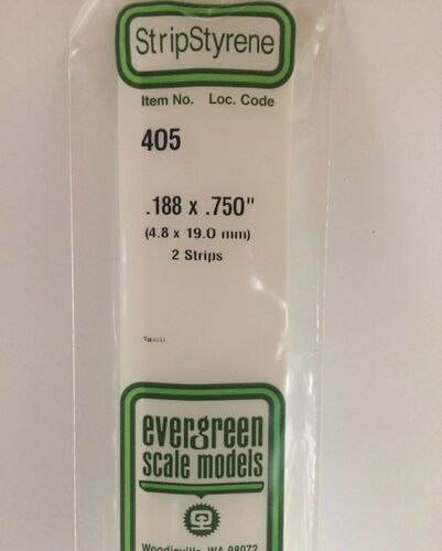 Evergreen 00405 Polystyrene Strip 4,8 x 19 mm (60 cm) (1 pc)