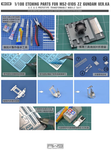 Madworks S02 Etching Parts for MSZ-010S ZZ Gundam Ver Ka