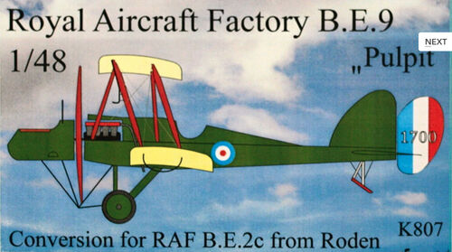 Spin Models K807 RAF Be.9 Pulpit - Conversion Set (for Roden RAF Be.2C kits)