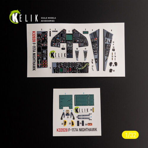 KELIK K32028 F-117A - Type 2 Interior 3D Decals For Trumpeter Kit