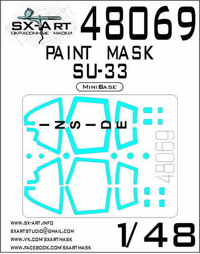 SX-Art 48069 Sukhoi Su-33 - Paint Mask (for Mini Base kits)