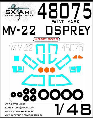 SX-Art 48075 Bell-Boeing MV-22 Osprey - Paint Mask (for Hobby Boss kits)
