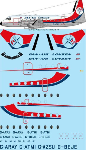 26 Decals 72271 Hawker-Siddeley HS.748 - Dan-Air London (Laser Decal / for Mach 2 Kits)