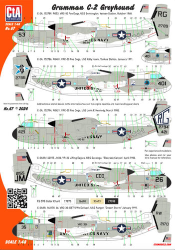CtA Cut then Add 067 Grumman C-2 A Greyhound - US Navy 7 Markings (1968-2021)