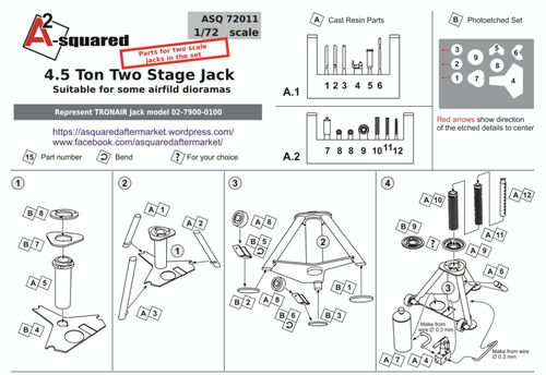 A-Squared ASQ72011 4,5 Ton Two-Stage Jack - Resin and Photoetched Parts (2 in a set)
