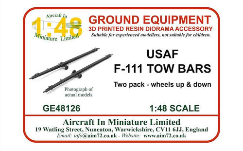 Aircraft In Miniature Ltd GE48126 General Dynamics F-111 Ardvark - Tow Bar (two pack)