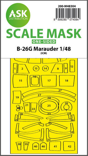 Art Scale Kit M48304 B-26G Marauder One-Sided Express Fit Mask For ICM