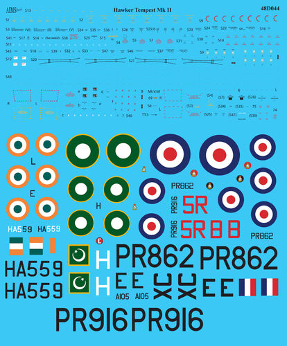 Aims 48D044 Hawker Tempest Mk.II Decals