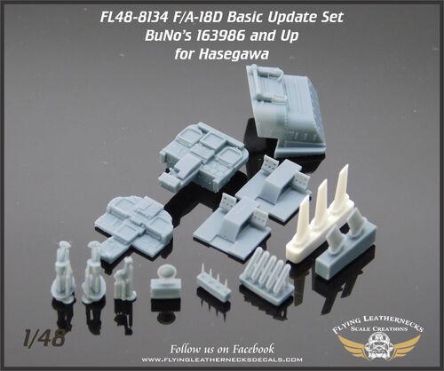 Flying Leathernecks 48-8134 McDonnell Douglas F/A-18 D Hornet - Basic Cockpit Update BuNo 163986 and Up ( 3D-printed / for Hasegawa kits)