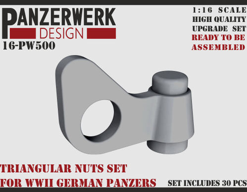 Panzerwerk Design 16-500 Triangular Nuts Set For WWII German Panzers