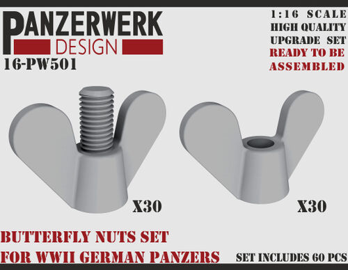 Panzerwerk Design 16-501 Butterfly Nuts Set For WWII German Panzers
