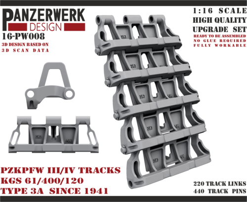 Panzerwerk Design 16-PW008 PzKpfw III/IV Tracks KGS 61/400/120 Type 3A