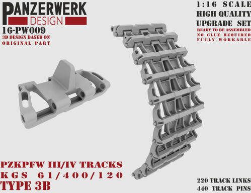 Panzerwerk Design 16-PW009 PzKpfw III/IV Tracks KGS 61/400/120 Type 3B