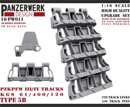 Panzerwerk Design 16-PW011 PzKpfw III/IV Tracks KGS 61/400/120 Type 5B