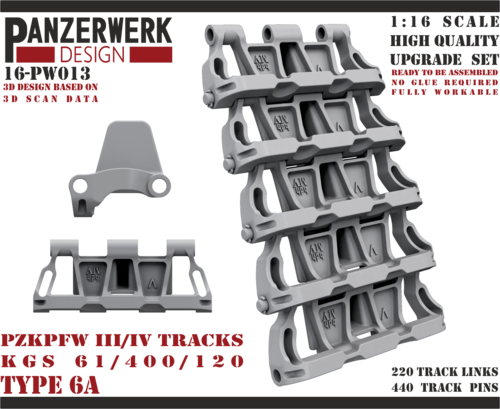 Panzerwerk Design 16-PW013 PzKpfw III/IV Tracks KGS 61/400/120 Type 6A