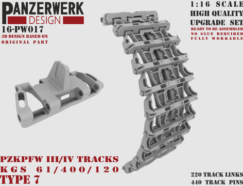 Panzerwerk Design 16-PW017 PzKpfw III/IV Tracks KGS 61/400/120 Type 7
