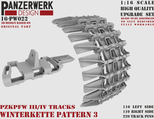 Panzerwerk Design 16-PW022 PzKpfw III/IV Winterkette Tracks Pattern 3