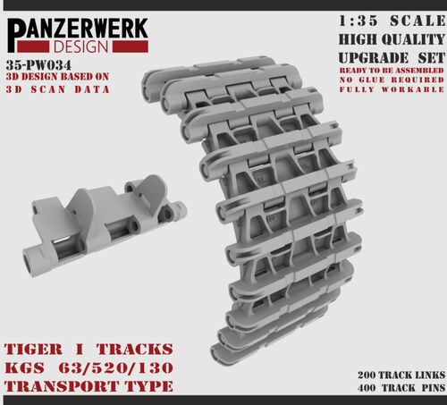 Panzerwerk Design 35-PW034 Tiger I Tracks KGS 63/520/130 Transport Type