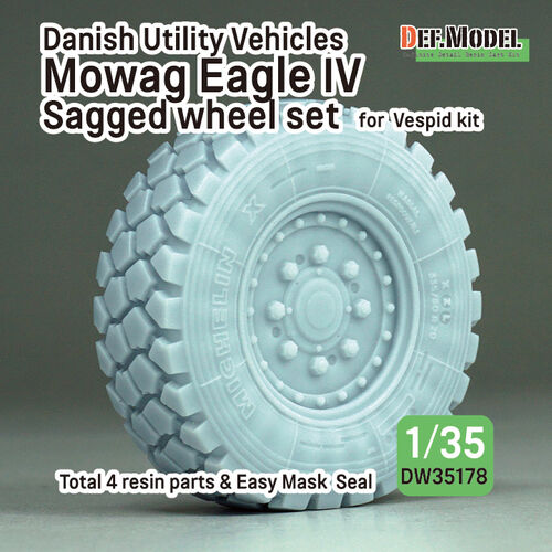DEF Model DW35178 Danish Utility Vehicles Mowag Eagle IV Sagged Wheel Set (For Vespid Kit)