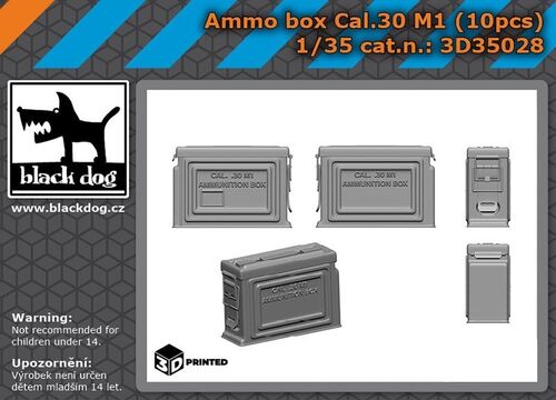 Black Dog 3D35028 Ammo box Cal.30 M1 (10 pcs / 3D-Printed)