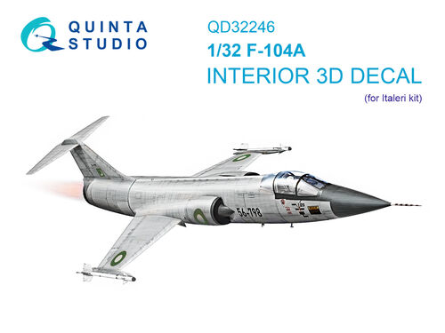 Quinta Studio QD32246 F-104 A - 3D-Printed & Coloured Interior on Decal Paper (for Italeri kits)