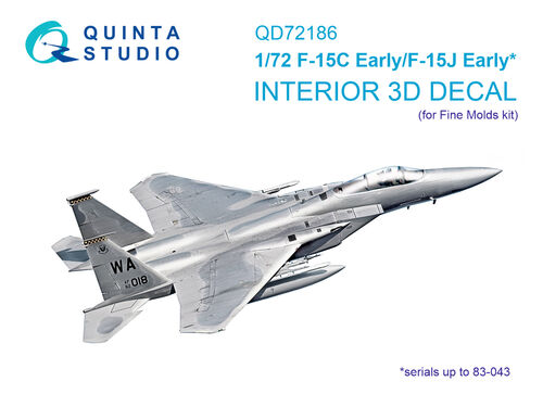 Quinta Studio QD72186 F-15 C/J Early - 3D-Printed & Coloured Interior on Decal Paper (for Fine Molds Kits)