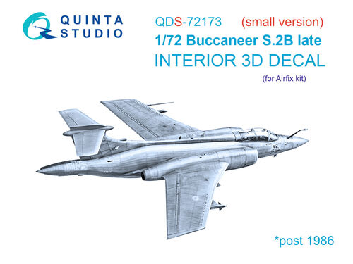 Quinta Studio QDS72173 Blackburn Buccanneer S.2B Late - 3D-Printed & Coloured Interior on Decal Paper (for Airfix Kits / Small Version)