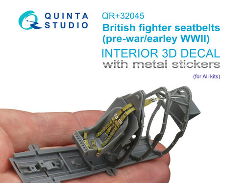 Quinta Studio QR+32045 British pre-war/early WWII Fighter Seatbelts with Metal Buckles (for All Kits)
