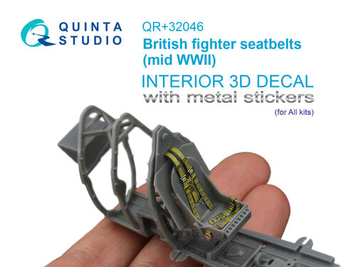 Quinta Studio QR+32046 British mid WWII Fighter Seatbelts with Metal Buckles (for All Kits)