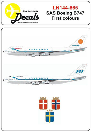 Lima November Decals 144-665 Boeing 747 in the First Colour Scheme (SAS)