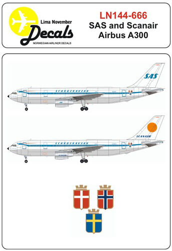 Lima November Decals 144-666 Airbus A300 in the First Colour Scheme (SAS)