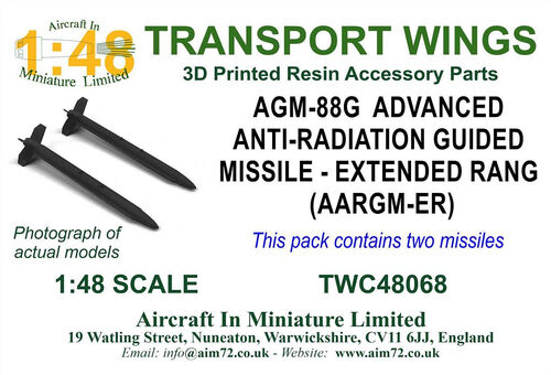 Aircraft In Miniature Ltd TWC48068 AGM-88G-ER Adv Anti-Radi Guided missile