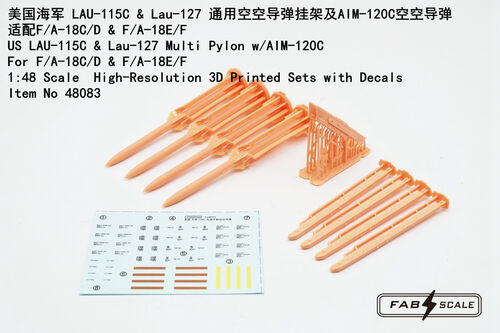 Fab Scale Fa48083 LAU-115C & LAU-127 multi pylon with AIM-120 C for F/A-18 C/D/E/F (for Hasegawa kits)