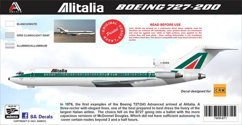 8aDecs 7909-871-144 Boeing 727-200 Alitalia