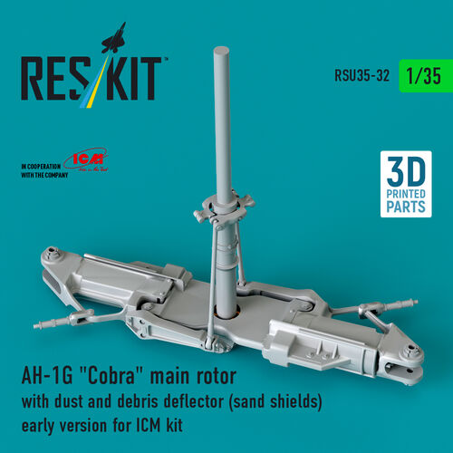 RES/KIT U35-0032 AH-1G 'Cobra' Main Rotor With Dust And Debris Deflector (Sand Shields) Early Version For ICM Kit (3D Printed)