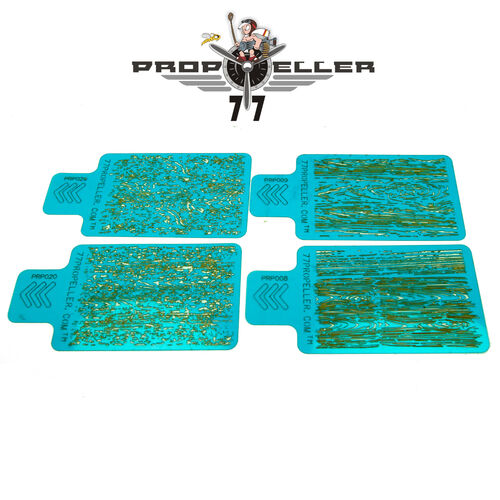 77propeller 033 Set 6 - 4 x Airbrush Template, Airbrush Stencils "Wood Texture” (90 mm x 60 mm)