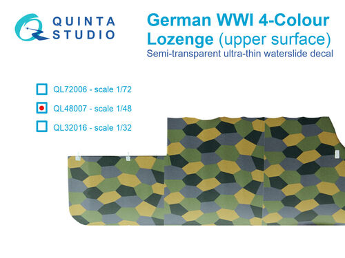 Quinta Studio QL48007 German WWI 4-Colour Lozenge (Upper Surface)