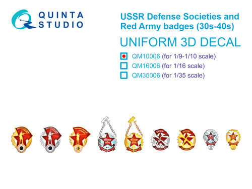 Quinta Studio QM10006 USSR Defense Societies and Red Army badges (1930s-1940s)