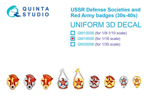 Quinta Studio QM16006 USSR Defense Societies and Red Army Badges (1930s - 1940s)