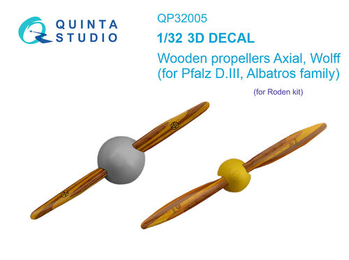 Quinta Studio QP32005 Wooden Propellers Axial Wolff (for Roden kits)
