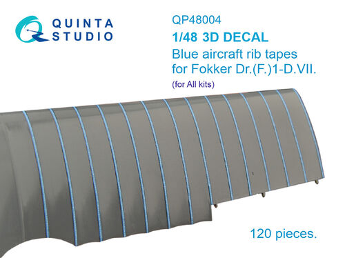 Quinta Studio QP48004 Fokker Dr.(F)I-D.VII - Blue Rib Tapes (for all kits)