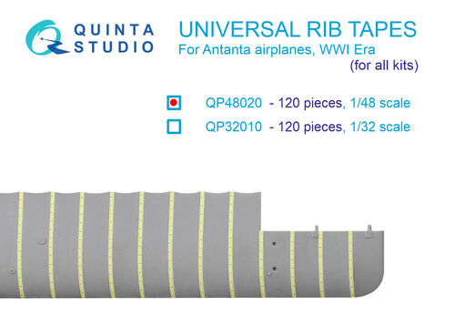 Quinta Studio QP48020 Universal Rib Tapes for Antanta - WWI / Post-WWI Era (for all kits)