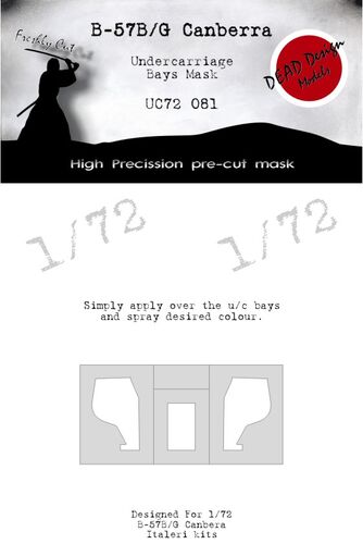 DEAD Design Models UC72081 Martin B-57 B/G Canberra - Under Carriage Bays Mask (for Italeri kits)